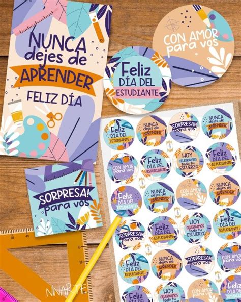 KIT IMPRIMIBLE ETIQUETAS DIA DEL ESTUDIANTE NINARTE