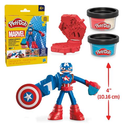 Play Doh Marvel Captain America Stamping Shield Action Figure Super