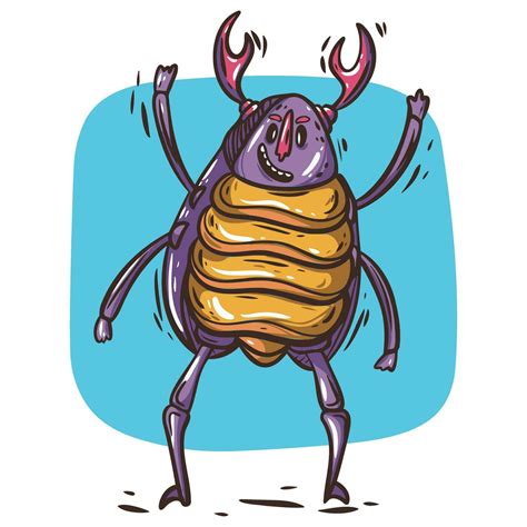 Cute Bug Vector Hand Drawn Illustration Modern Vector Art For Poster Fabric Design