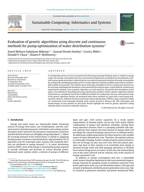 Pdf Evaluation Of Genetic Algorithms Using Discrete And Continuous