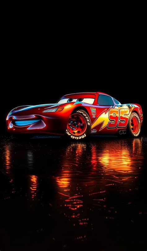 4k Hd Wallpaper Spotlit Pixar Style Lightning Mcqueen Lightning Mcqueen Lightning Mc Queen Cars