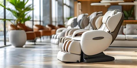 Premium Photo Enhancing Employee Wellness With Cozy Massage Chairs In