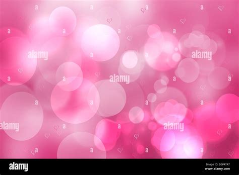 Abstract Festive Blur Bright Pink Pastel Background With White Hearts