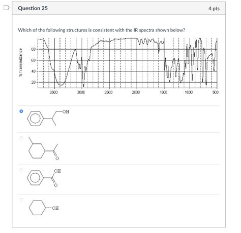solved which of the following structures is consistent with