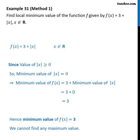Example 31 Find Local Minimum Value Of Fx 3 X Examples