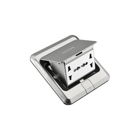 Multi 2 Way Floor Socket Silver Siddiqui Trading Fzco