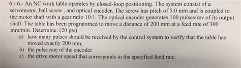 solved 6 6 an nc work table operates by closed loop