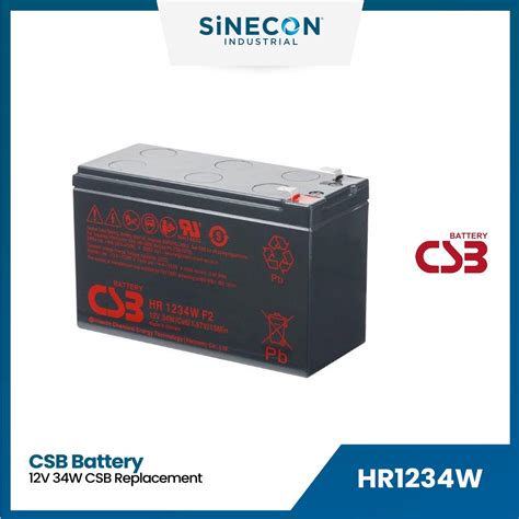 CSB Battery แบตเตอรี่ 12V 34W 9Ah CSB-HR1234W Replacement - SiNECON ...