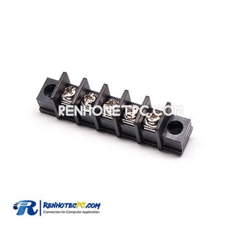 Single Row Barrier Terminal Strip 5pin Straight Black Connector For Cable Renhotecpc Com