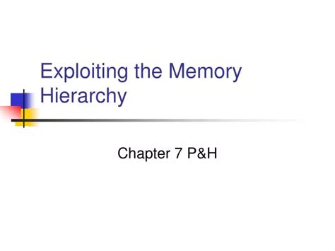 Ppt Exploiting The Memory Hierarchy Powerpoint Presentation Free Download Id6221396