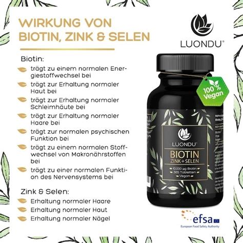 Luondu 10mg Biotin Zink Selen 365 Tabletten Hochdosiert VitaOtt