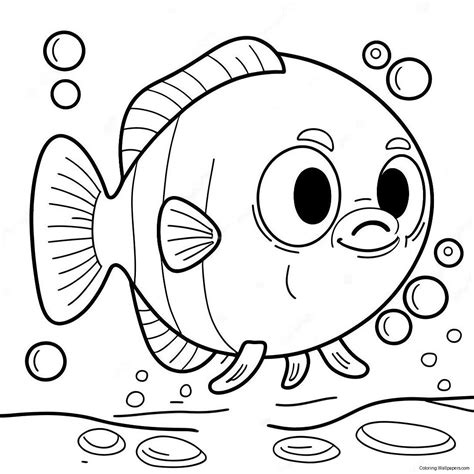 Happy Blob Fish Coloring Page 56274 44522