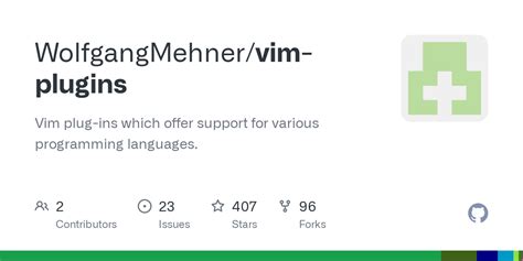 Github Wolfgangmehnervim Plugins Vim Plug Ins Which Offer Support
