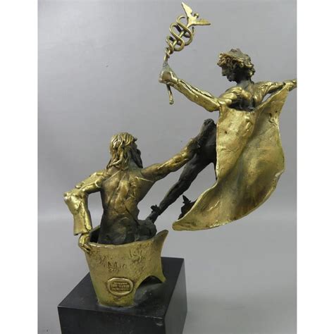1940s Gilt Bronze Of Mercury And Zeus Signed And Foundry Markings