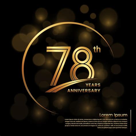 Design de logotipo do 78º aniversário números de linha dupla modelo