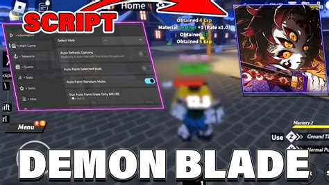 Demon Blade Script Hack Gui Auto Farm Mobs Auto Quest Auto Attack Kill Aura And More Youtube