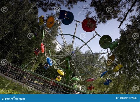 Carousel Rotation In Park Amusement Stock Image Image Of Leisure