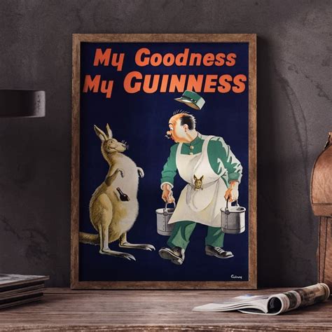 My Goodness My Guinness Kangaroo John Gilroy 1925 Vintage Ads