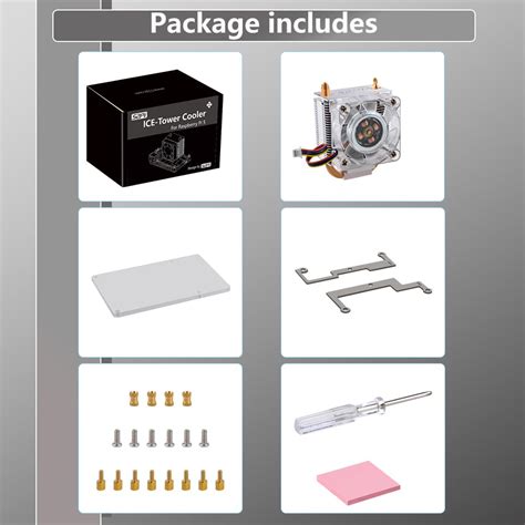 Geeekpi Ice Tower Cooler Para Raspberry Pi 5 Con Heatsink De Aluminio Con Ventilador De