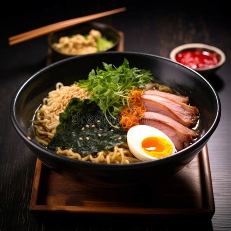 Bowl Of Mouth Watering Japanese Ramen For Single Serving Stock Illustration Illustration Of