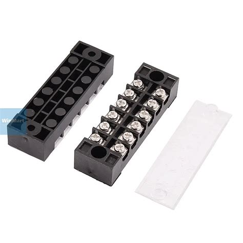 2 Pcs 600v 15a 6p Dual Row Electric Barrier Terminal Block Cable