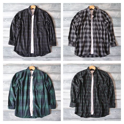 Jual Kemeja Flanel Pria Lengan Panjang Motif Kotak Kotak Kualitas