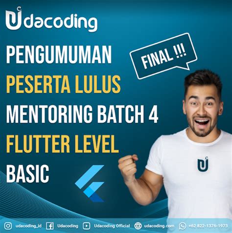 pengumuman lulus tahap 3 beasiswa mentoring flutter basic batch 4