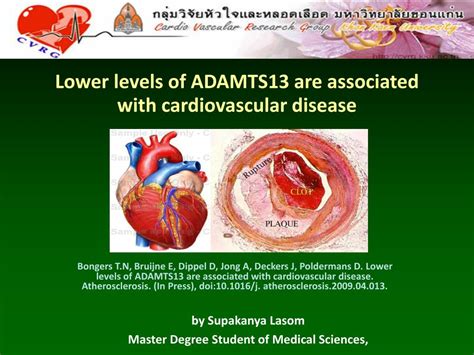 Ppt Lower Levels Of Adamts13 Are Associated With Cardiovascular