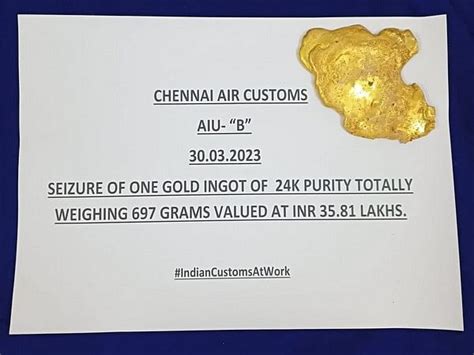 Tamil Nadu Passenger From Colombo Intercepted At Chennai Airport Gold