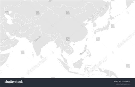 Asian Continent Central East North South Stock Vector Royalty Free
