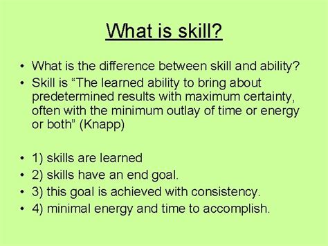 Skill What Is Ability Abilities Are Enduring Characteristics
