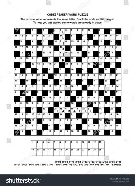 Printable Codeword Puzzles Printable Crossword Puzzles