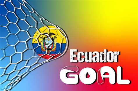 Bola De Futebol Do Equador Na Rede Copa Do Mundo Catar 2022 Vetor
