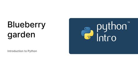 Blueberry Garden Introduction To Python