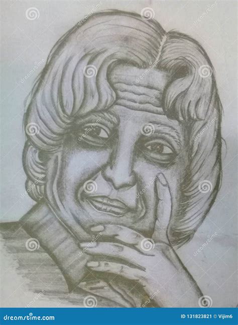 drawn image of dr a p j editorial photo illustration of president