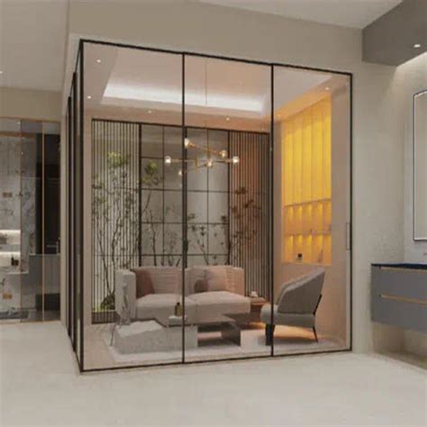 Hdsafe 8mm Glass Sliding Door Interior Room Partition Aluminum Sliding Door Balcony Modern