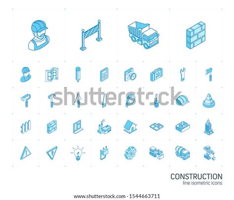 Isometric Line Icon Set 3d Vector Stock Vector Royalty Free 1544663711 Shutterstock