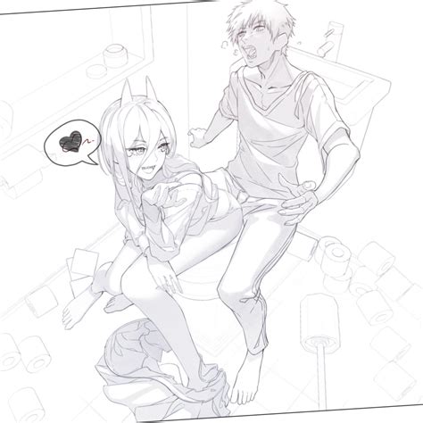 Rule 34 1boy 1girls Bathroom Chainsaw Man Denji Chainsaw Man Horns