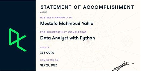Completed Data Analysis With Python Career Track Mostafa Mahmoud