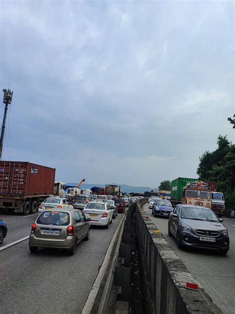 Pune Mumbai Expressway Traffic Jam At Borghat On Mumbai Pune Expressway