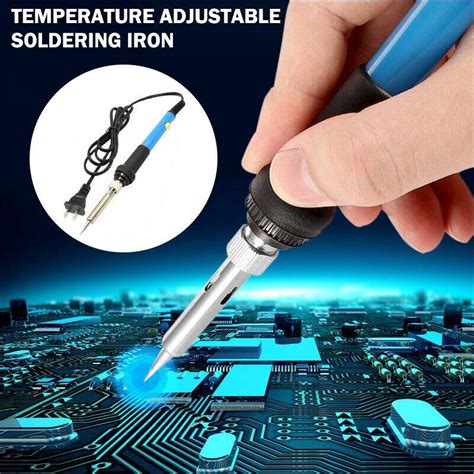 ชุดหัวแร้งบัดกรีแบบปรับอุณหภูมิได้ 60w แถมฟรี หัวบัดกรีสำหรับเปลี่ยน 5 หัว Shopee Thailand