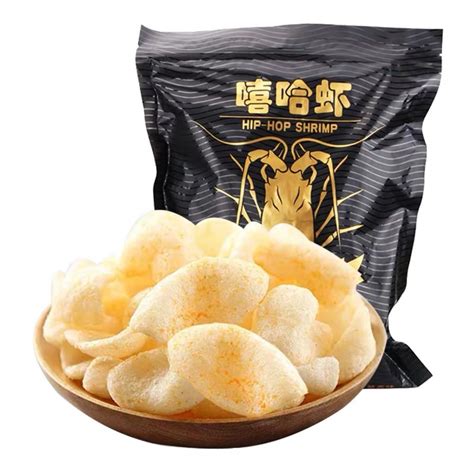 嘻哈虾鲜虾脆片260g大包装办公室休闲网红零食大虾片虎窝淘