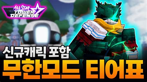 로블록스 올스타타워디펜스 무한모드 티어리스트 업데이트 신규캐릭 포함 나의 최애 캐릭의 순위는 과연 Youtube