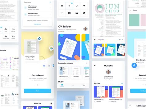 EZY CV Builder App Cv Builder Cv Template Resume Design Template