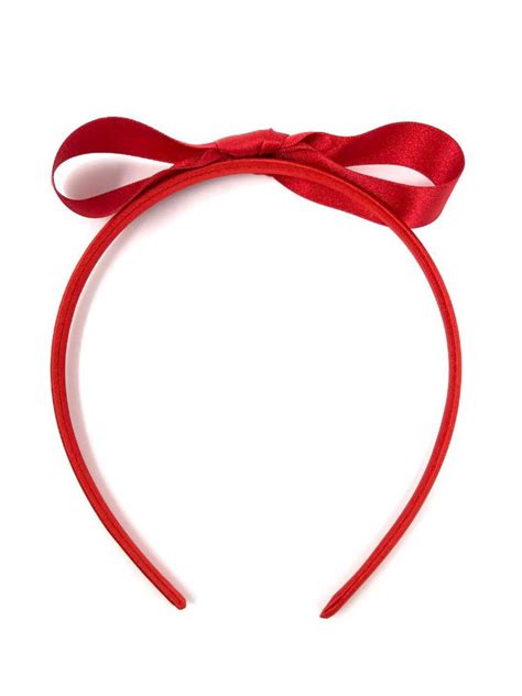 Red Matilda Style Headband Red Bow Hairband Etsy