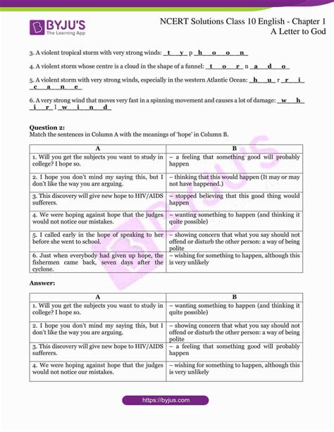 NCERT Solutions For Class 10 English First Flight Chapter 1 A Letter To