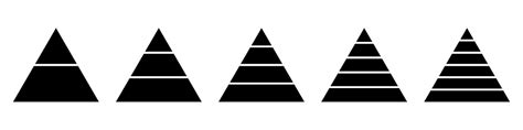 Triangular Pyramid Infographic Vector Icon Set Triangle Hierarchy Data Segments Collection