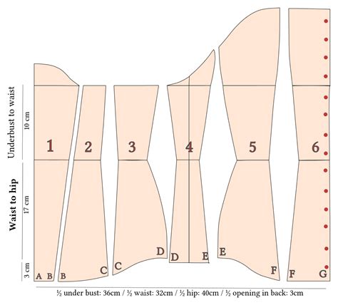 Fileunderbust Corset Clothing Patternssvg Wikimedia Commons