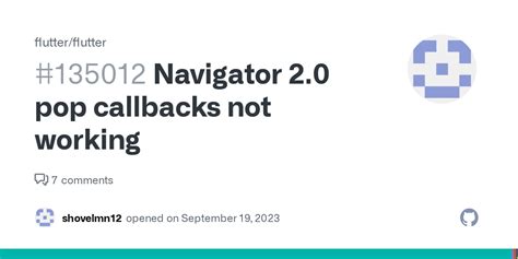navigator 2 0 pop callbacks not working · issue 135012 · flutter