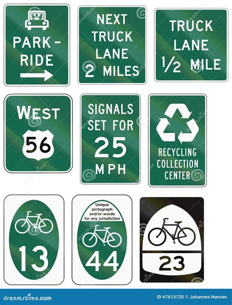 Informational United States Mutcd Road Signs Stock Illustration